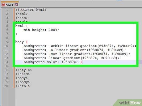 Html editor background color
