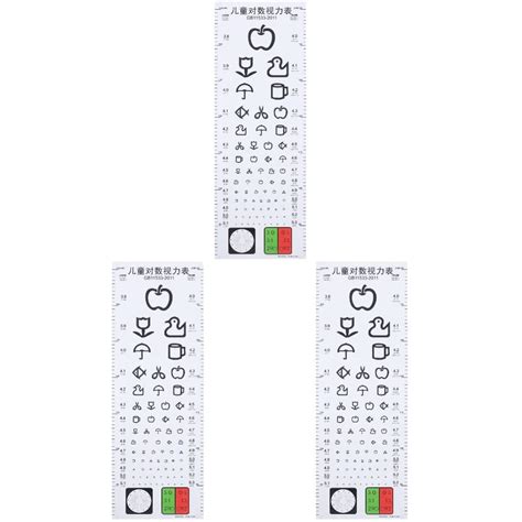 Ultechnovo 3 Pieces Wall Standard Eye Visual Acuity Chart Distance