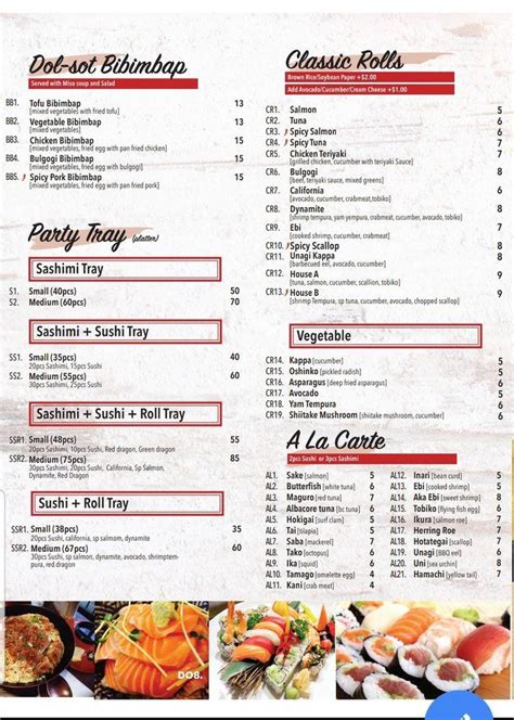 Menu At Miki Sushi Restaurant Markham