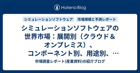 シミュレーションソフトウェアの世界市場：展開別（クラウド＆オンプレミス）、コンポーネント別、用途別、地域別 市場調査レポート産業資料の
