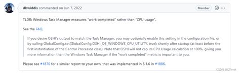 解决oshi获取cpu使用率与windows任务管理器显示不匹配的问题 Csdn博客