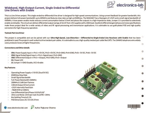 Wideband High Output Current Single Ended To Differential Line Drivers With Enable