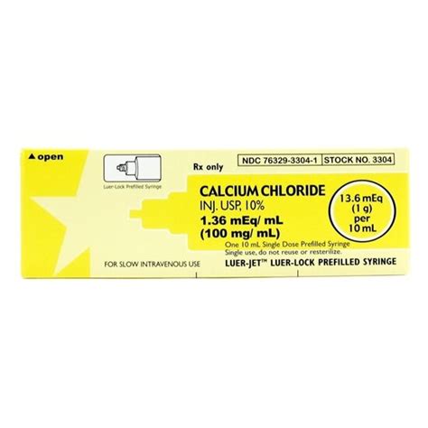10 Calcium Chloride Injection 100 Mgml Prefilled Syringe 10 Ml Mcguff