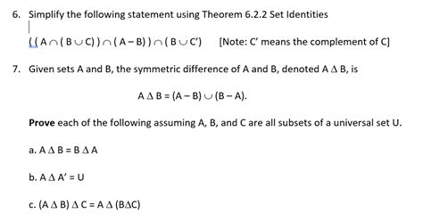 Solved Simplify the following statement using Theorem 6.2.2 | Chegg.com