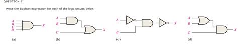 Solved Write The Boolean Expression For Each Of The Logic Chegg