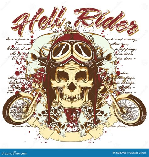 Hell Engine Vector Vintage Motorcycle Logo Biker Club Sign Garage Label Vector Illustration