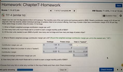 Solved Save Homework Chapter 7 Homework Score 1 14 Of 2