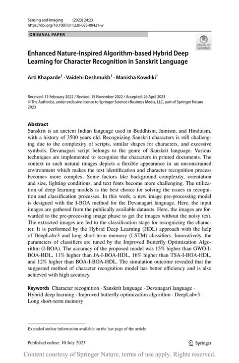 Enhanced Nature Inspired Algorithm Based Hybrid Deep Learning For