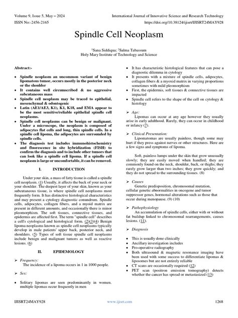 Spindle Cell Neoplasm Download Free Pdf Neoplasms Biology