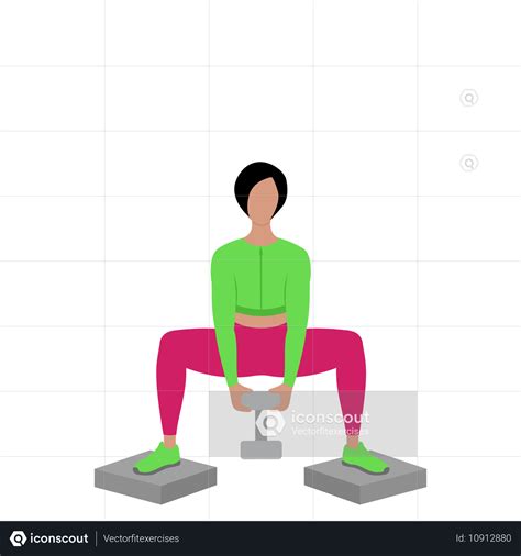 Animación Mujer Haciendo Sentadillas Sumo Con Mancuernas Ejercicio