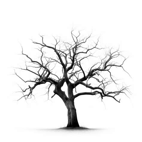 Premium AI Image A Black And White Photo Of A Bare Tree With No Leaves Generative Ai