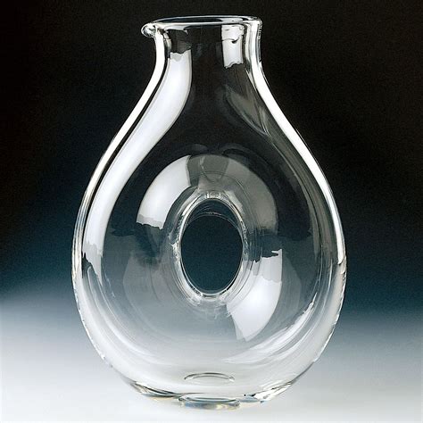 34 Ounce Rim Full Clear Oval Decanter With Central Pass