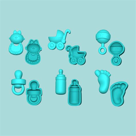 👶 06 Moldes Temáticos Para Bebés Silicon Maker Coleção・arquivo Stl