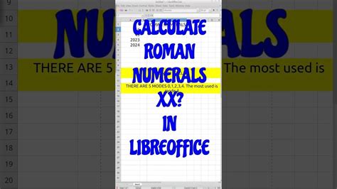 Calculating Roman Numerals In Liberoffice Libreoffice Linux