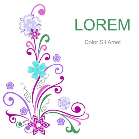 꽃의 벡터 그래픽 프레임 프리미엄 벡터