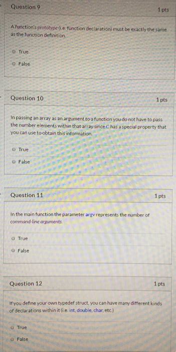 solved question 9 1 pts a function s prototype ie function