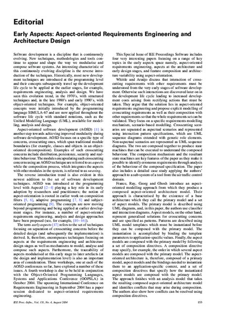pdf special issue of early aspects aspect oriented requirements