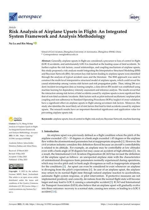 pdf risk analysis of airplane upsets in flight an integrated system