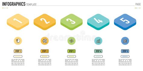 Rectangular Isometric Infographic For Business Presentation Stock Vector Illustration Of