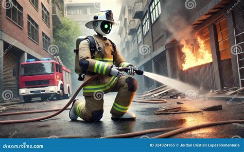 Humanoid Android Man Standing Cyberspace Binary Code Robot Artificial