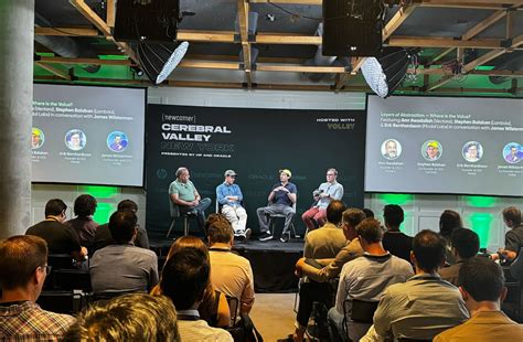 lambda great turnout at the cerebral valley ai summit in new york stephen balaban is on stage