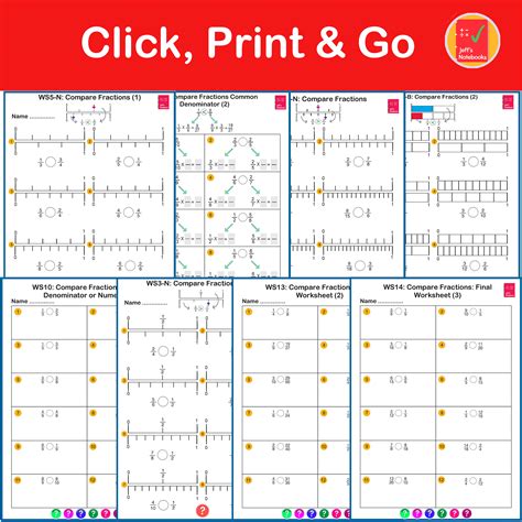Compare Fractions With Different Numerators Denominators Teaching Resources