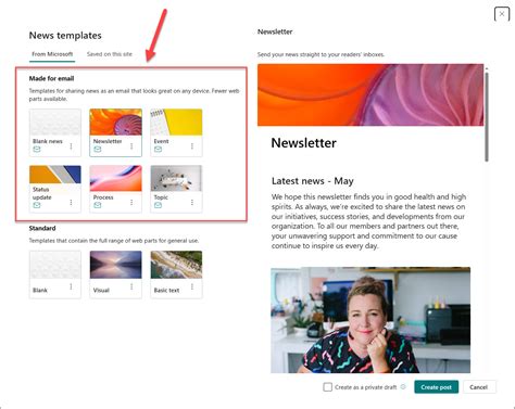 how to send sharepoint news post via email modern workplace site