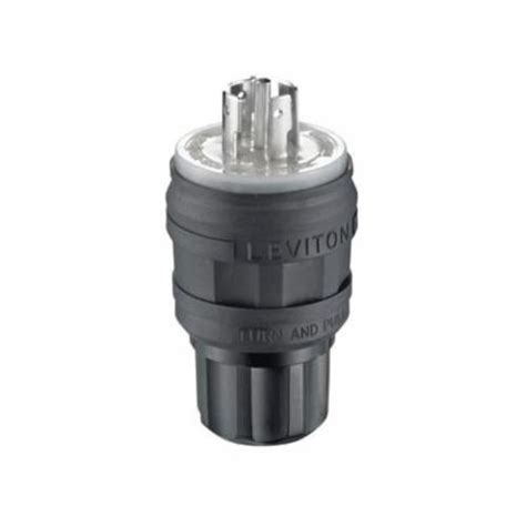 leviton® 26w81 b 3 phase grounding watertight cable mount locking plug