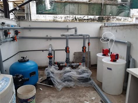 Blue Swimming Pool Sand Filter System Vessel Height 500 Mm 600 Mm At