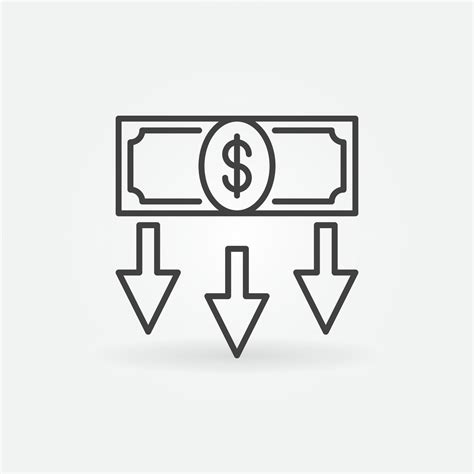 Dollar Banknote With Arrows Vector Devaluation Concept Linear Icon 19015565 Vector Art At Vecteezy