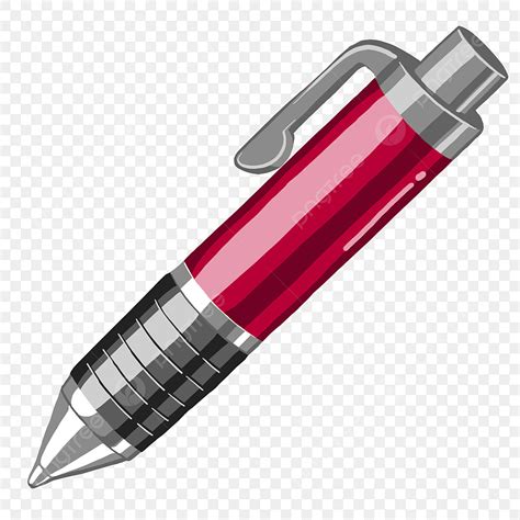Red Ballpoint Pen Cartoon Ballpoint Pen School Supplies Office Supplies Png Silver Pen Pen