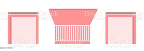 푸프가 있는 티 테이블을 놓습니다 흰색 배경에 고립 된 정원과 테라스 벡터 플랫 만화 일러스트레이션입니다 가구에 대한 스톡 벡터 아트 및 기타 이미지 Istock