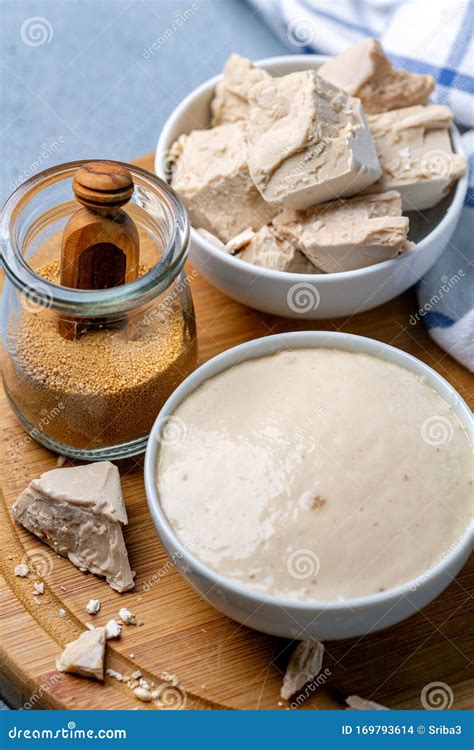 Different Types Of Yeast On A Wooden Board Stock Photo Image Of Active Natural 169793614