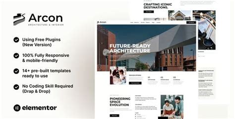arcon architecture and interior elementor template kit review