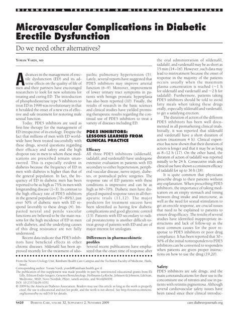Pdf Microvascular Complications In Diabetic Erectile Dysfunction