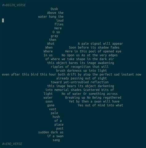 Poem In Org Mode Verse Environment Mangled By Latex Export Emacs
