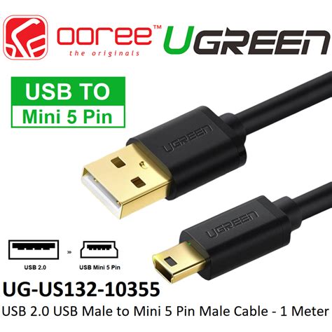 Ugreen Us Usb Usb A Male To Mini Usb Cable Mini Pin Male Cable Converter Meter