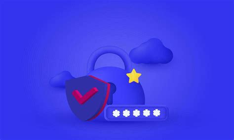 Vector Unique 3d Style Security Shield Lock Check Mark Cloud Icon