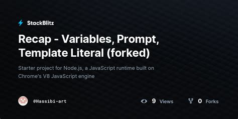 Recap Variables Prompt Template Literal Forked Stackblitz