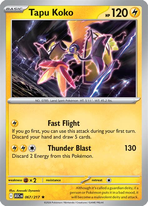 Tapu Koko 67217 Wert Bild And Seltenheit Pokemonkartede