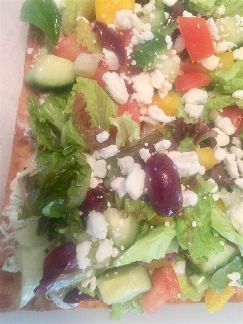 Greek Salad On Lavash With Tzatziki Sauce