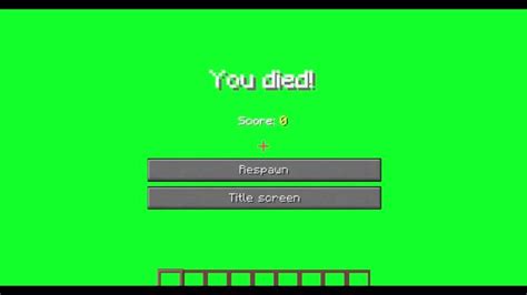 Free Minecraft You Died Green Screen Overlay Minecraft Bed Green