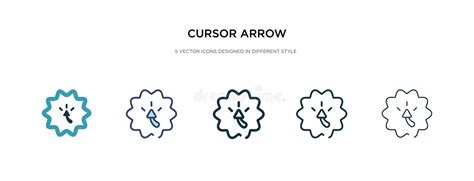 Cursor Arrow Icon In Different Style Vector Illustration Two Colored