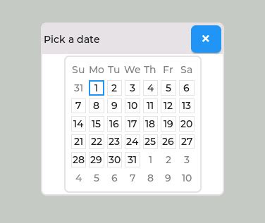 Close Button For Calendar Widget V9 2 2 Up Feature Request LVGL