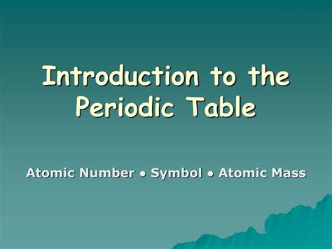 PPT Introduction To The Periodic Table History Structure And Navigation PowerPoint