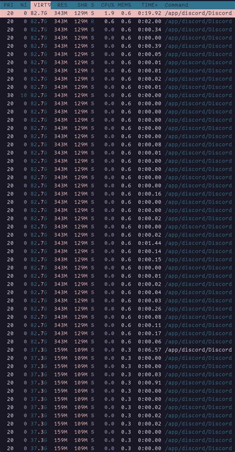 is this virtual memory usage of discord normal r fedora