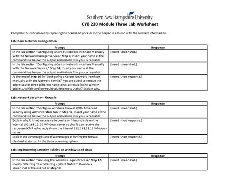 Cyb 230 Module Three Lab Worksheet Cyb 230 Module Three Lab Worksheet