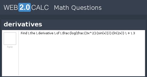 View Question Derivatives