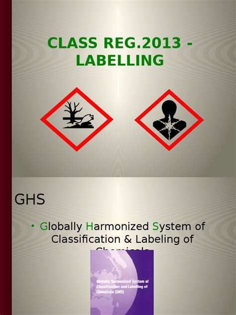 Class Reg2013 Labelling Pdf Toxicity Environmental Science