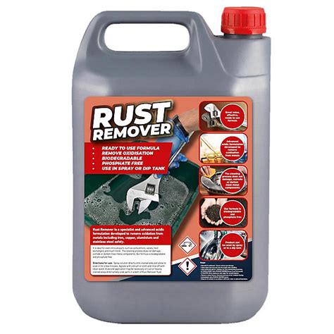 1 X 5 Litre Liquid Rust Remover Safely Removes Oxidation From Metals